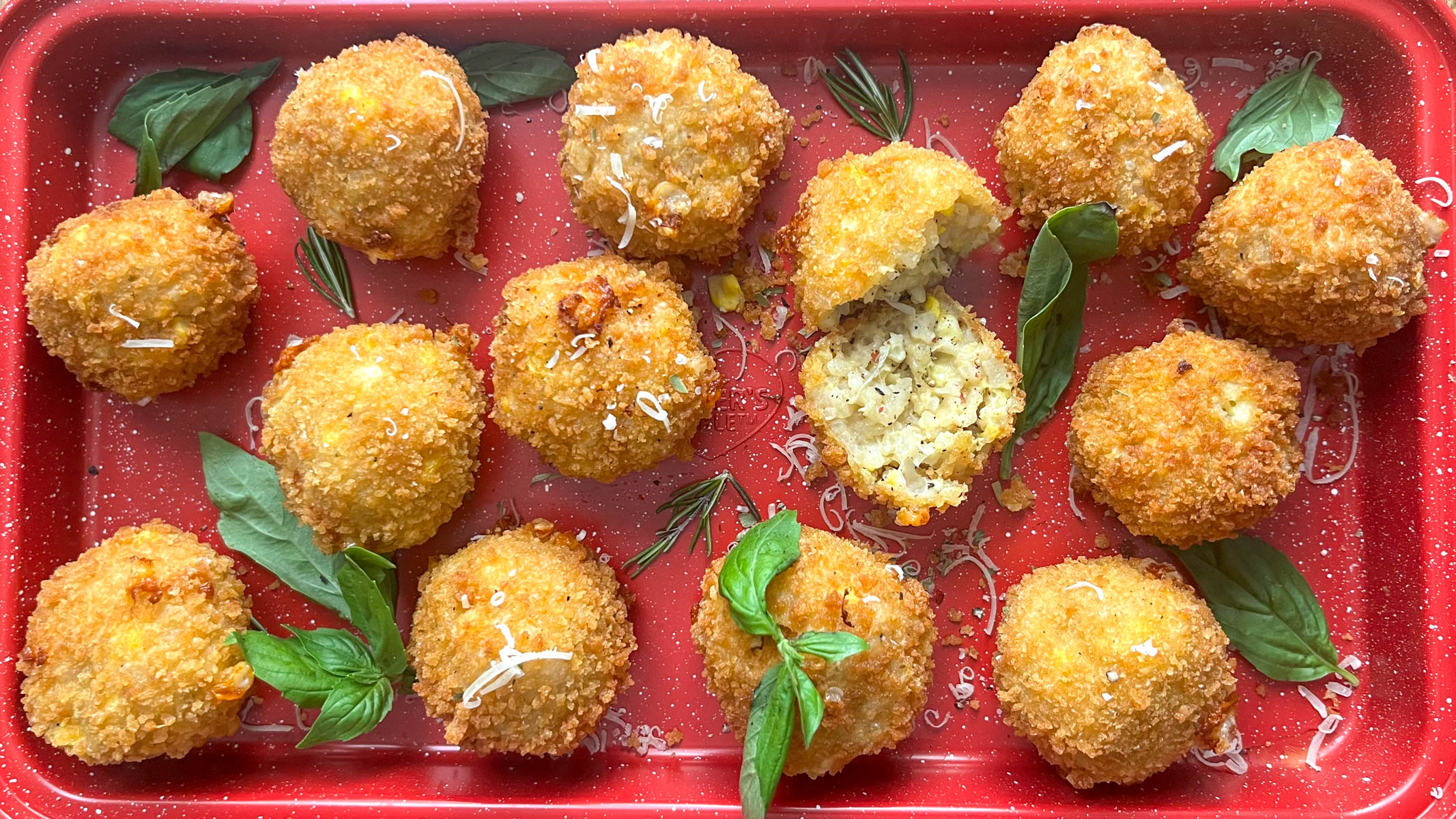 Mozzarella & Sweet Corn Arancini (Fried Risotto Balls)